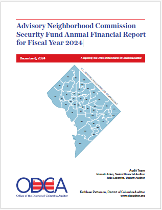 2024 ANC Annual Report image of cover - Office of the DC Auditor