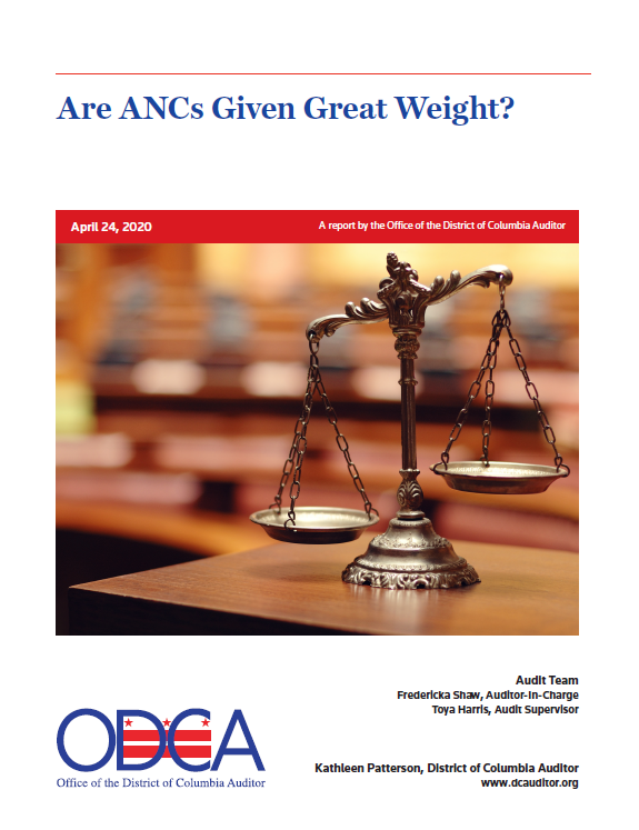 Are ANCs Given Great Weight? - Office of the DC Auditor