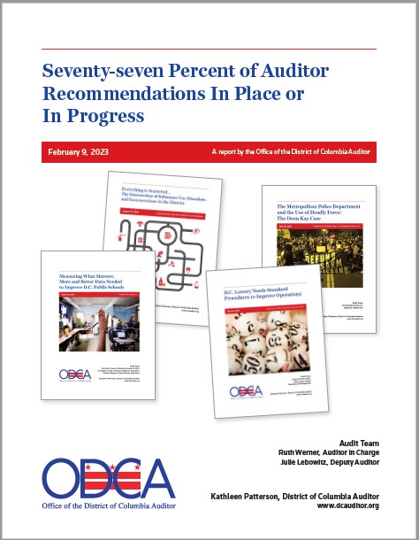 Seventy-seven Percent of Auditor Recommendations In Place or In ...