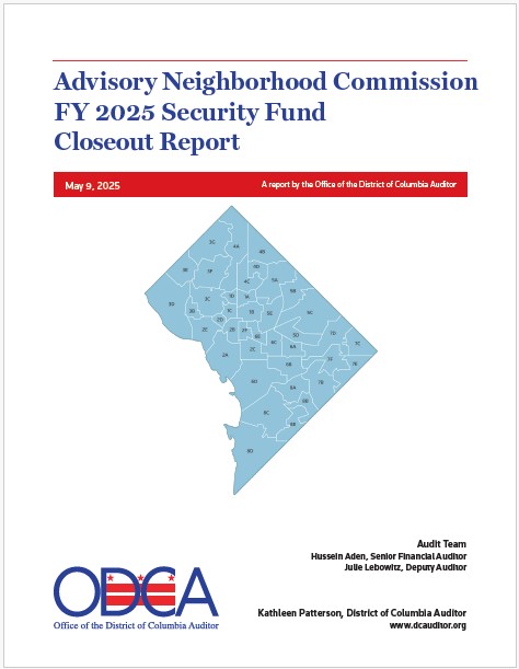 2025 Advisory Neighborhood Commission FY 2025 Security Fund Closeout ...